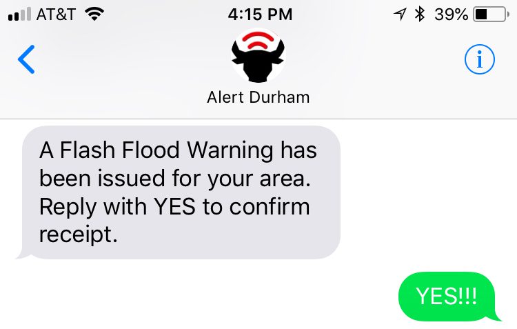 If you're perplexed by the Durham alerts, reply YES to confirm - 9th ...