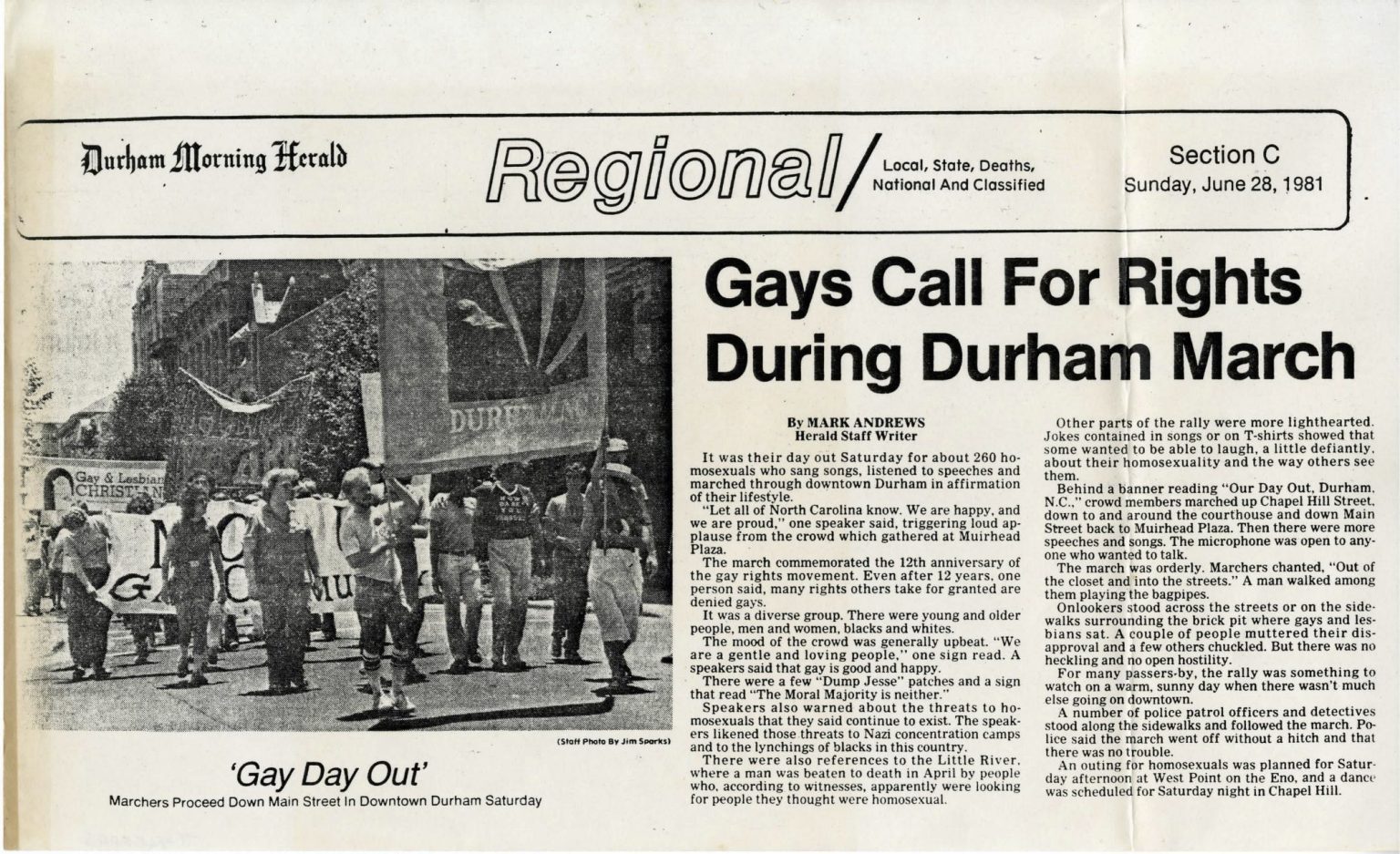 New historic marker: How a deadly attack spurred NC's first Pride march ...